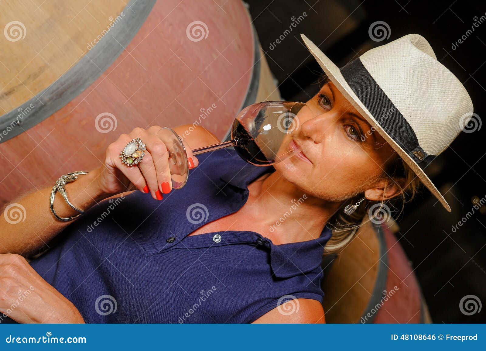 Women Tasting Wine in a Cellar-Winemaker Stock Photo - Image of ...
