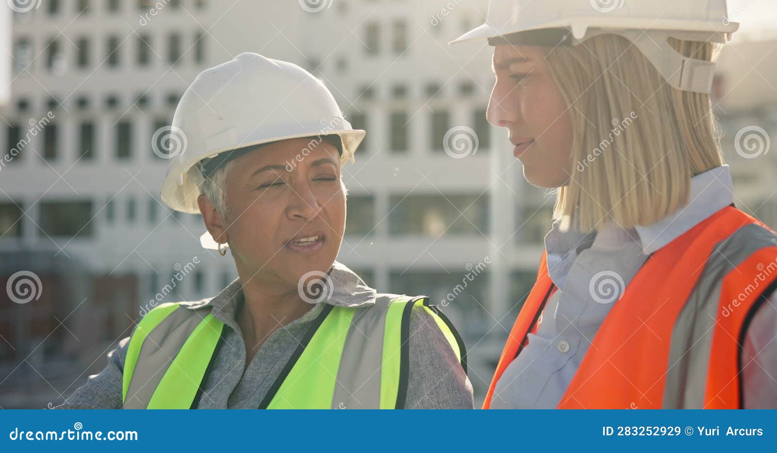 Women, Teamwork or Architects on Construction Site Planning a Building ...