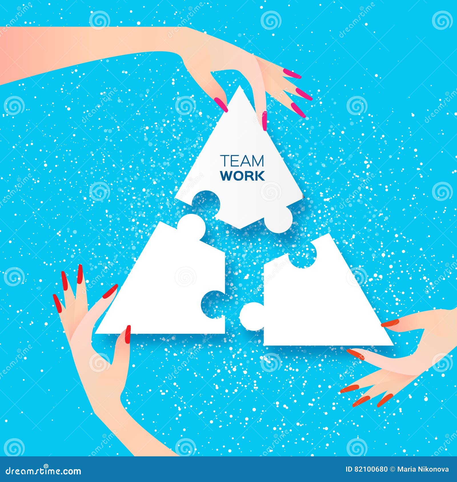 Women Together Team Work. Business People. Jigsaw Puzzle Stock Vector ...