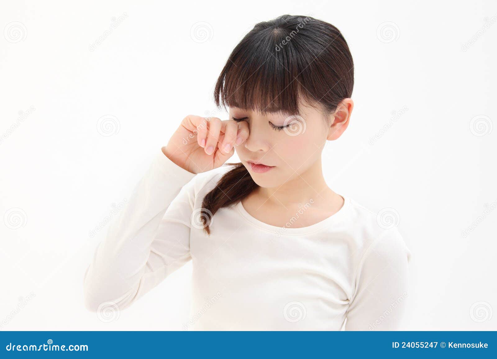 Women touch the eye stock image. Image of crying, people - 24055247