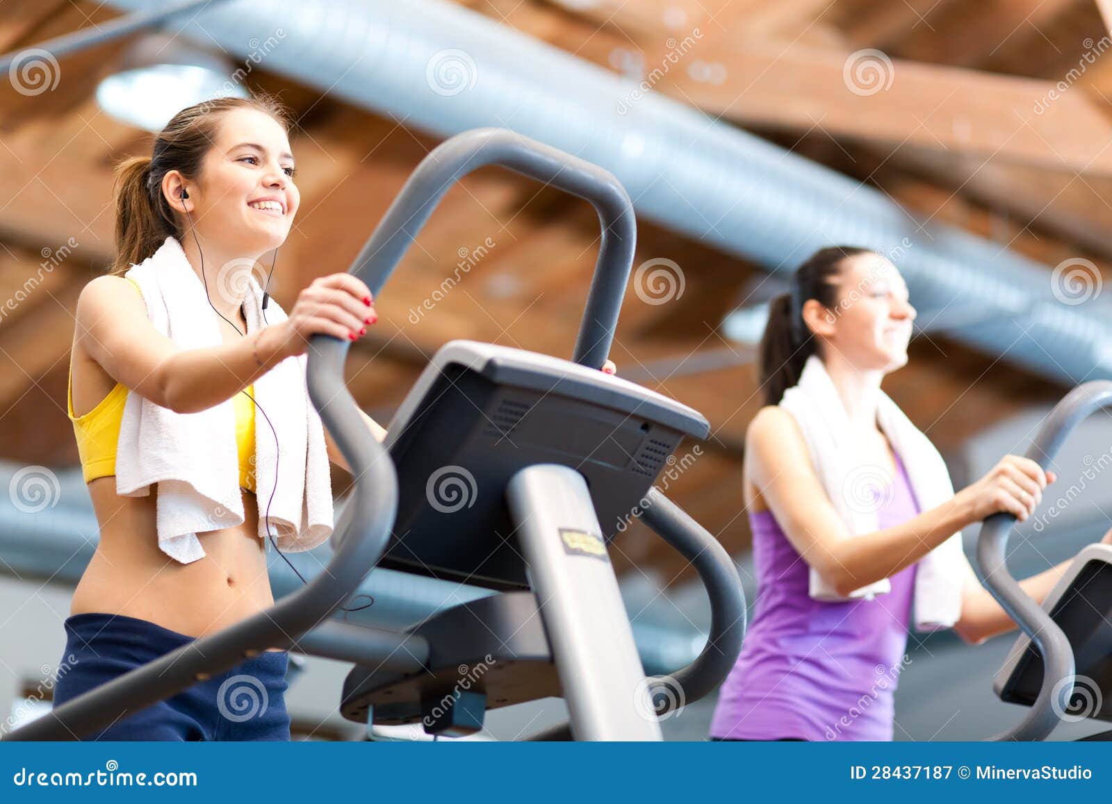 Women on treadmill stock image. Image of lifestyle, training - 28437187
