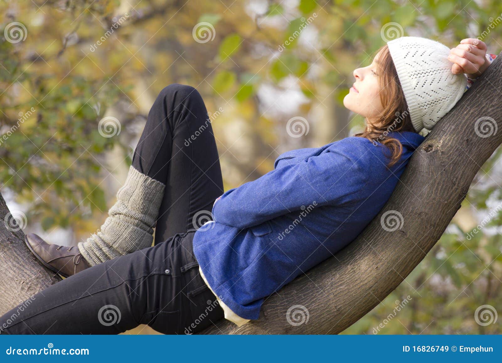 Women in the tree stock image. Image of beauty, nature - 16826749