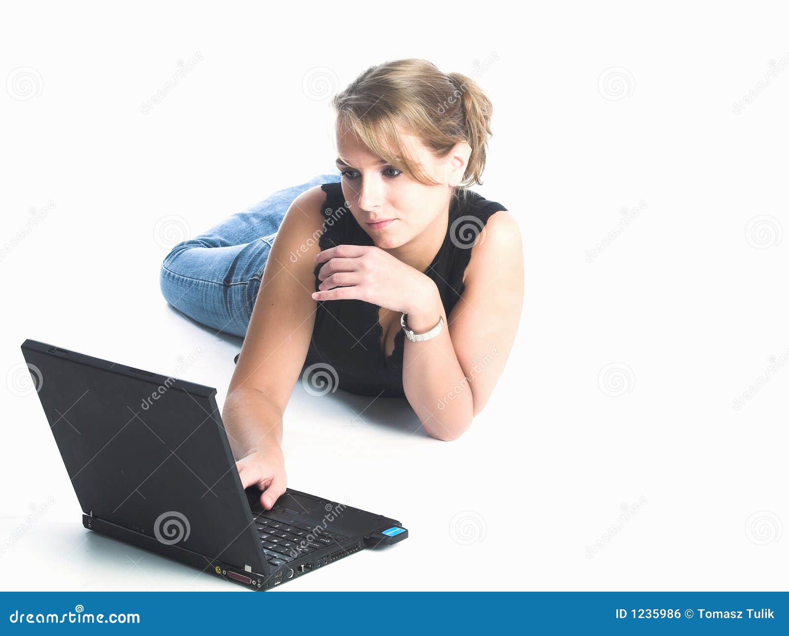 Women Using Laptop Computer Stock Photo - Image of casual, female: 1235986