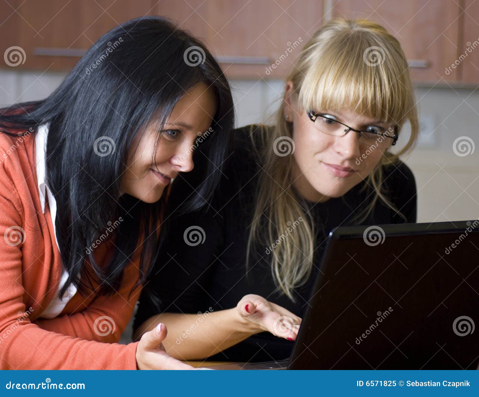 Women Using Laptop Computer Stock Image - Image of amusement, smiling ...