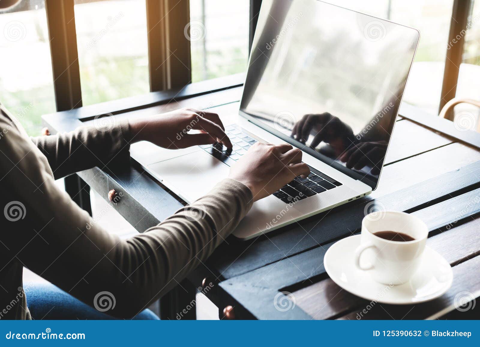 Women Using Laptop Computer Stock Photo - Image of coffee, human: 125390632