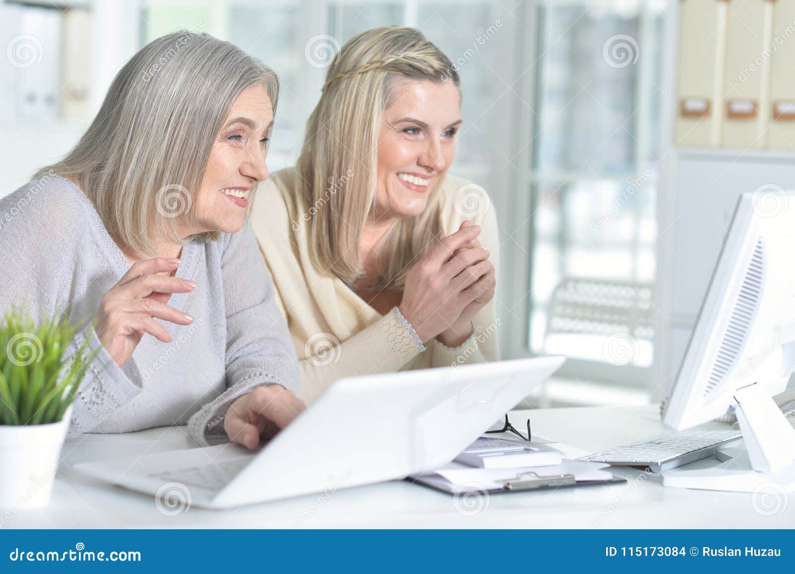 Women Using Laptop and Computer Stock Photo - Image of attractive ...