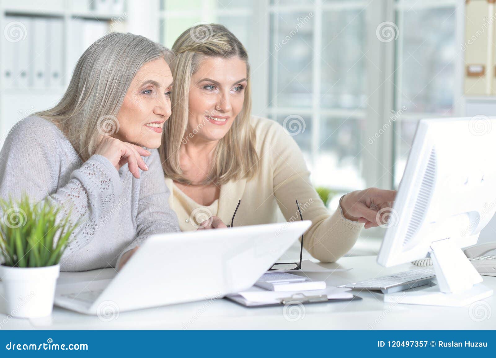 Women Using Laptop and Computer Stock Image - Image of corporate ...
