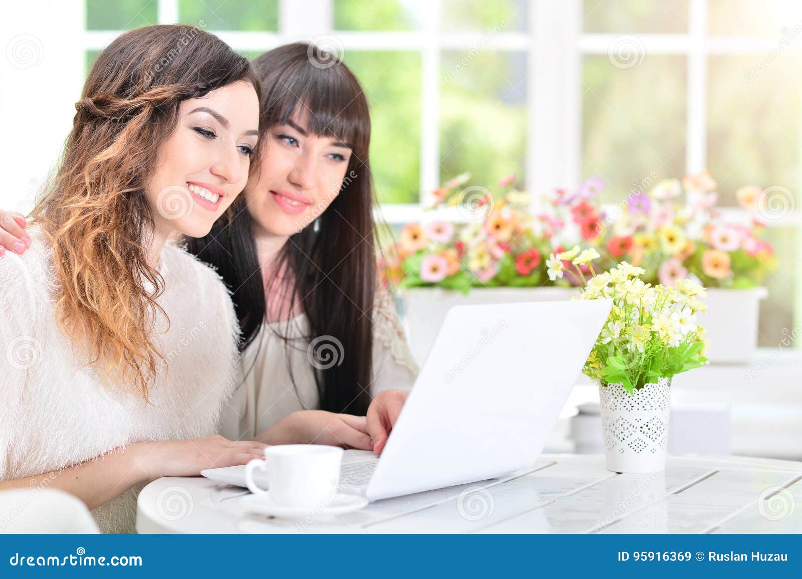 Women using laptop stock image. Image of beauty, feminine - 95916369