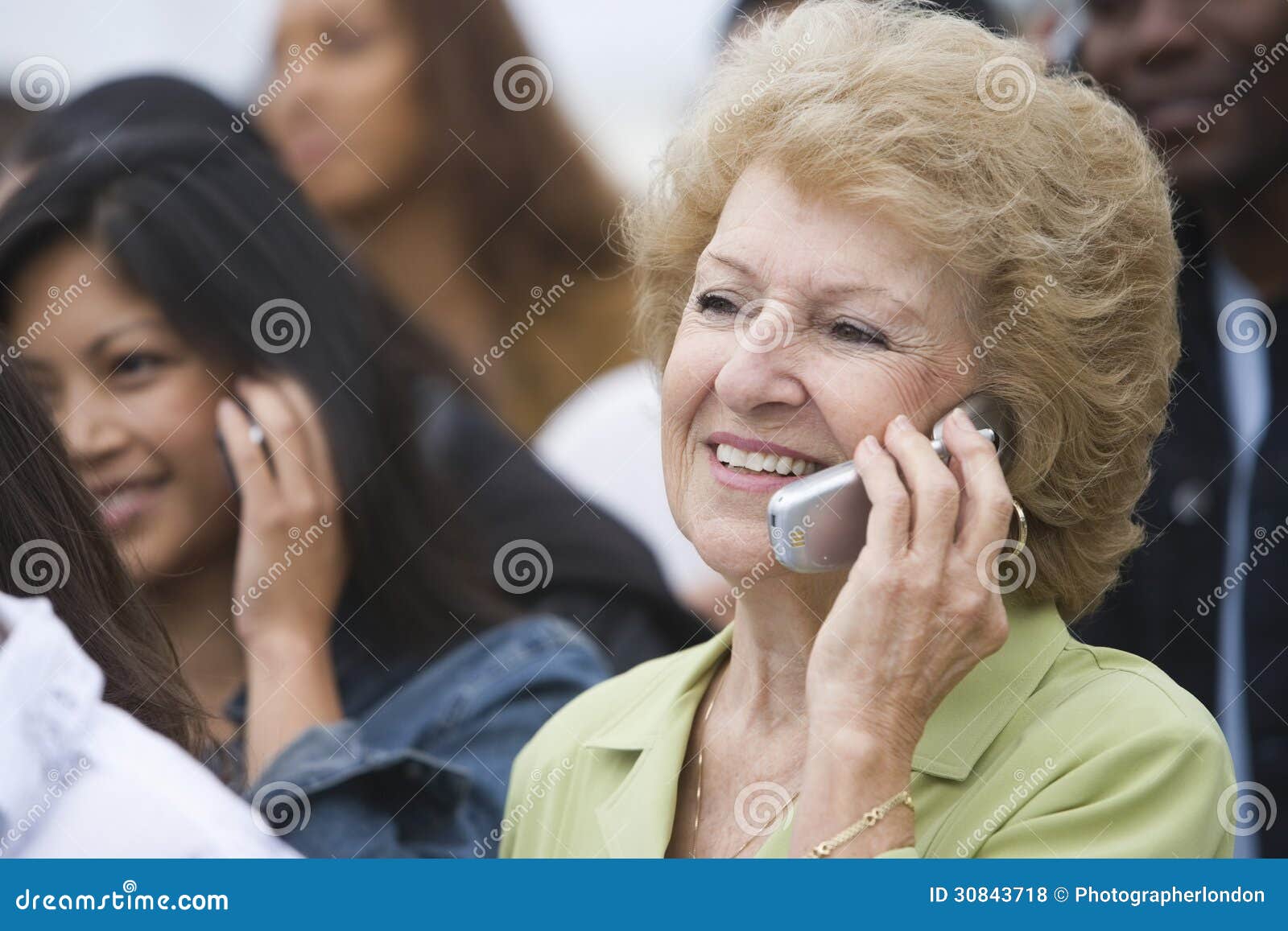 Women Using Mobile Phones stock photo. Image of crowd - 30843718