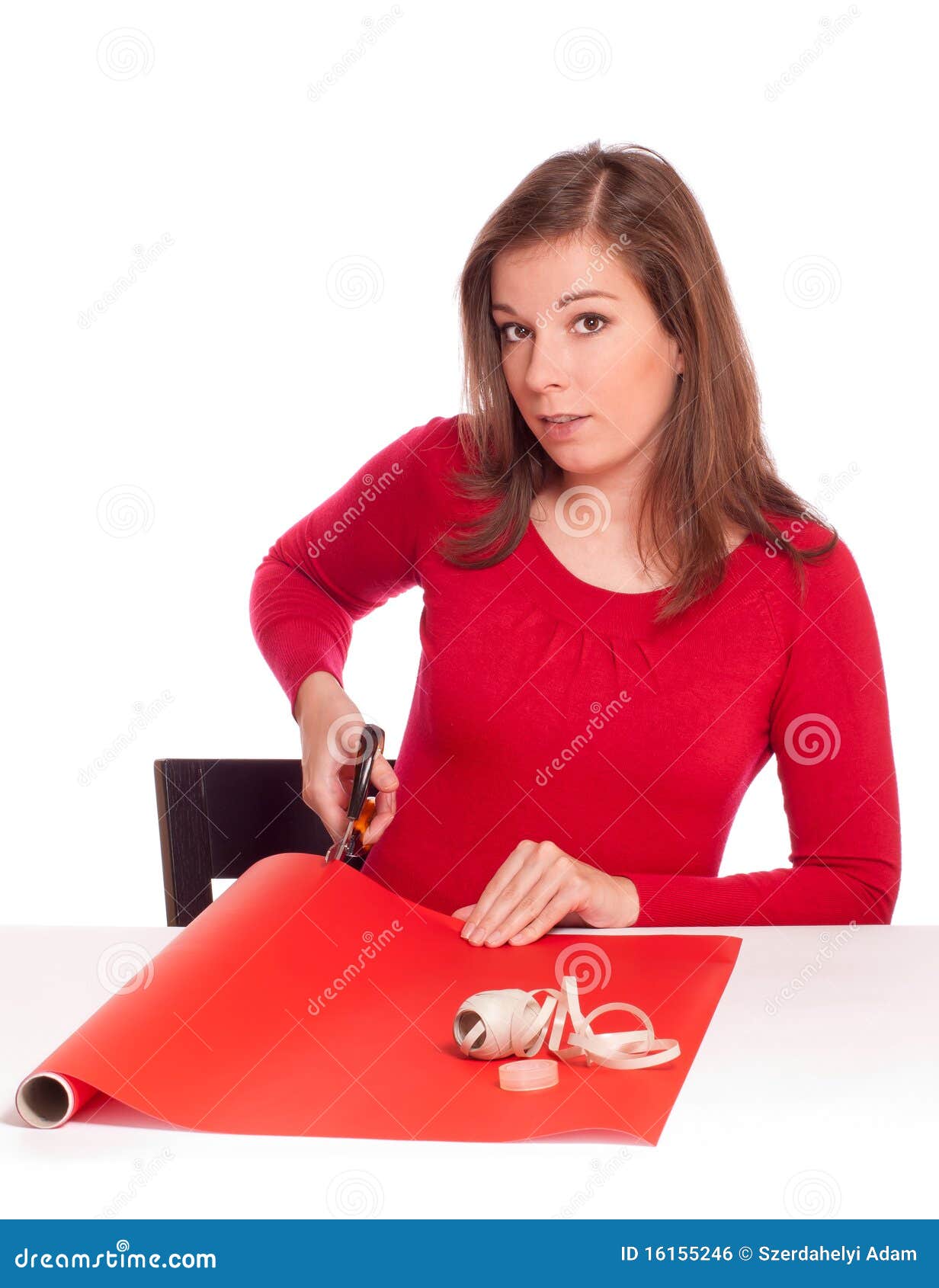 Women using a scissor stock photo. Image of copy, gift - 16155246