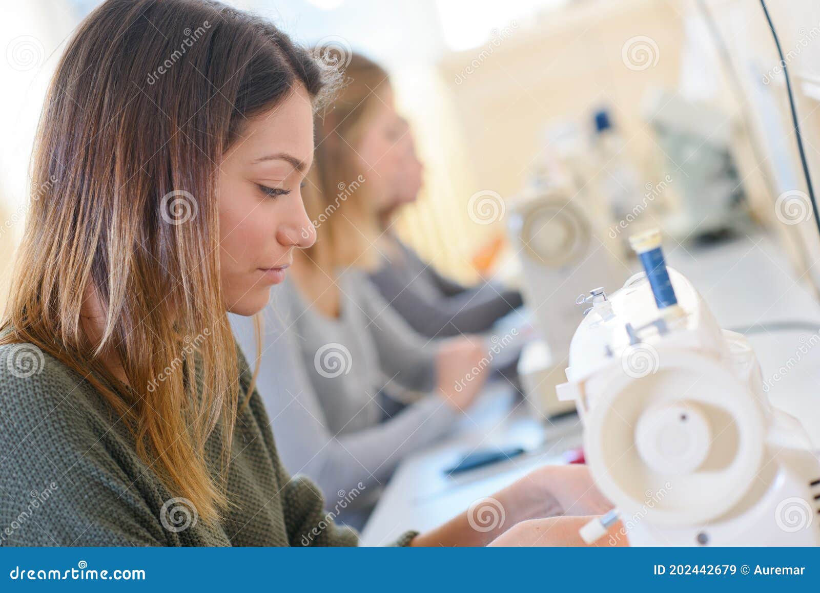 Women Using Sewing Machines Stock Image - Image of sewing, craft: 202442679