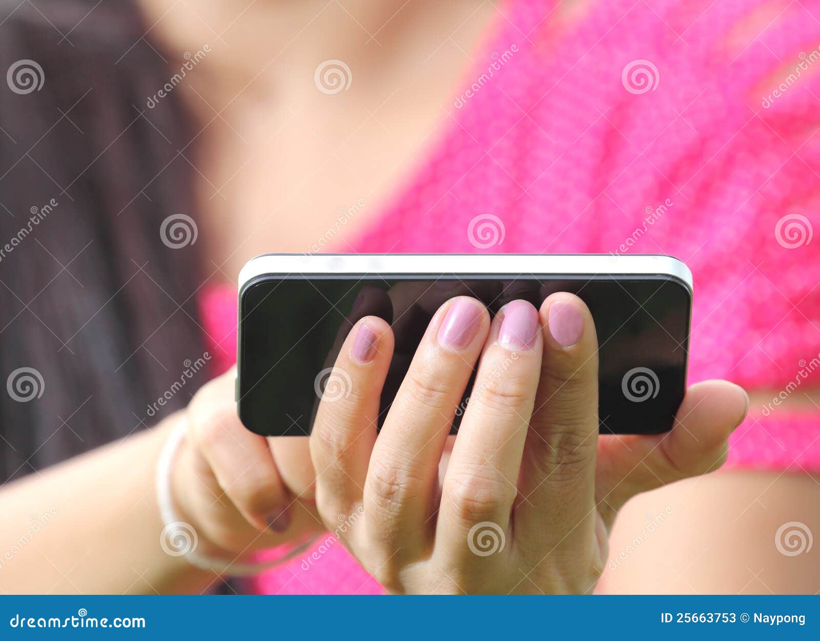 Women using smartphone stock image. Image of message - 25663753