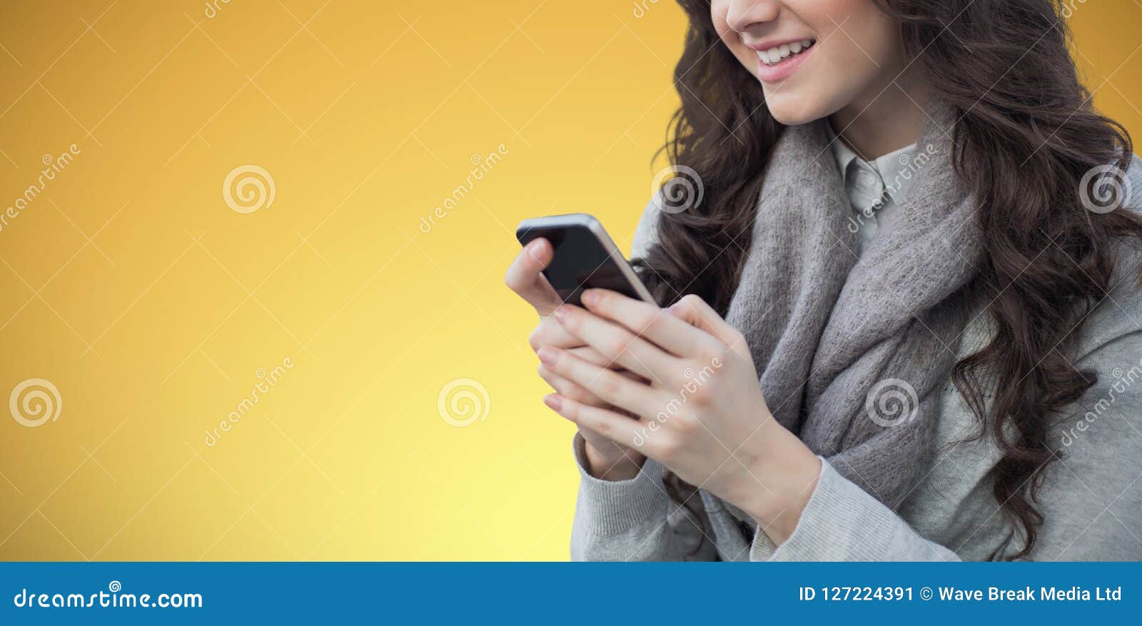 Composite Image of Women Using Smartphone Stock Image - Image of away ...