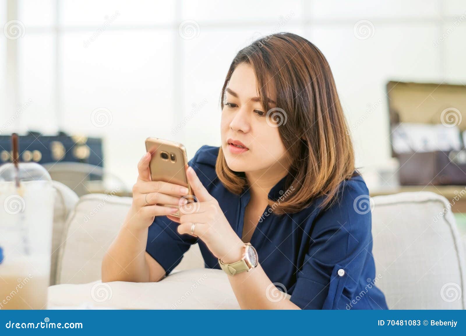 Women using a smartphone stock image. Image of phone - 70481083