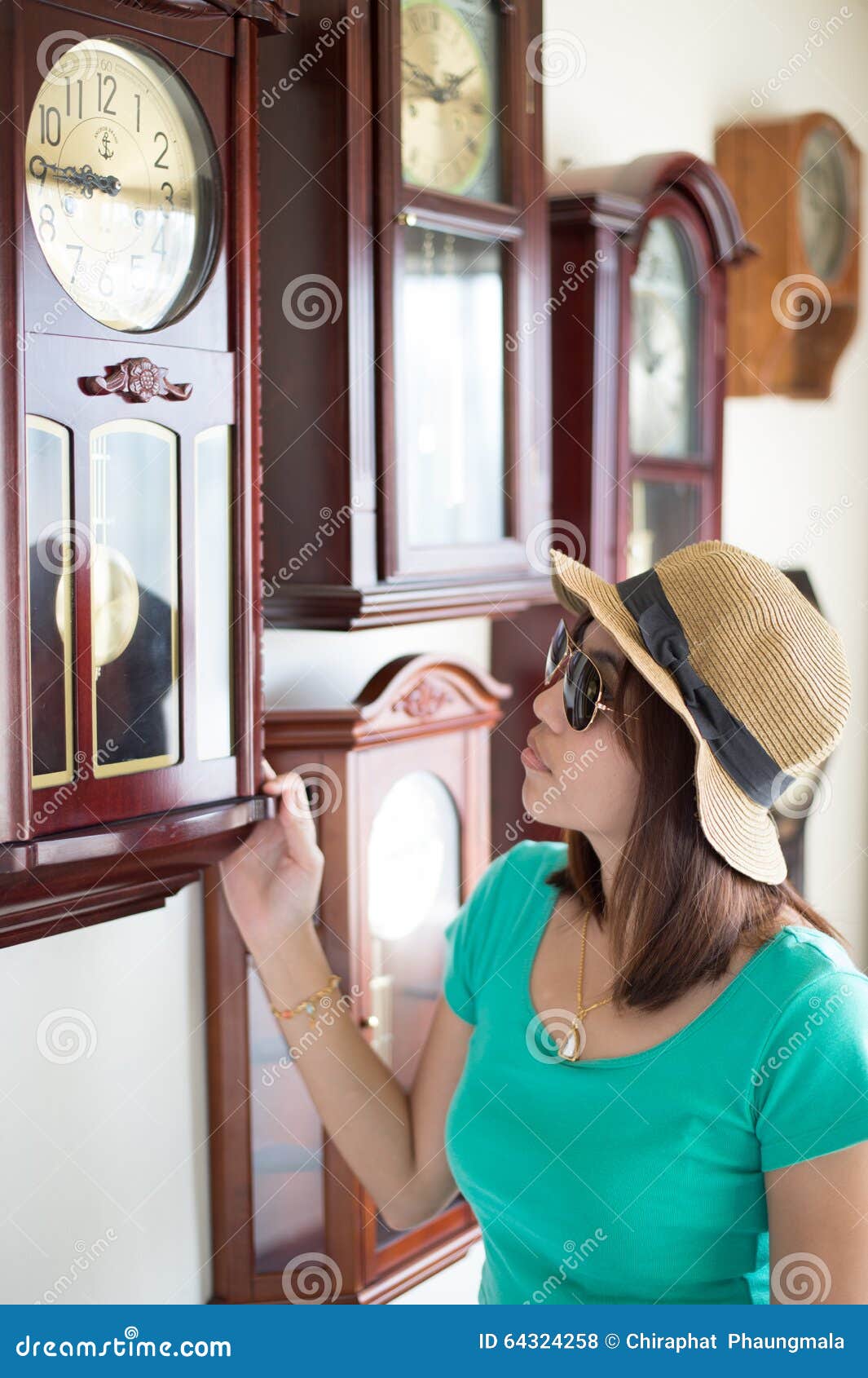 Women are Viewing the Beauty of the Old Clock. Stock Photo - Image of ...