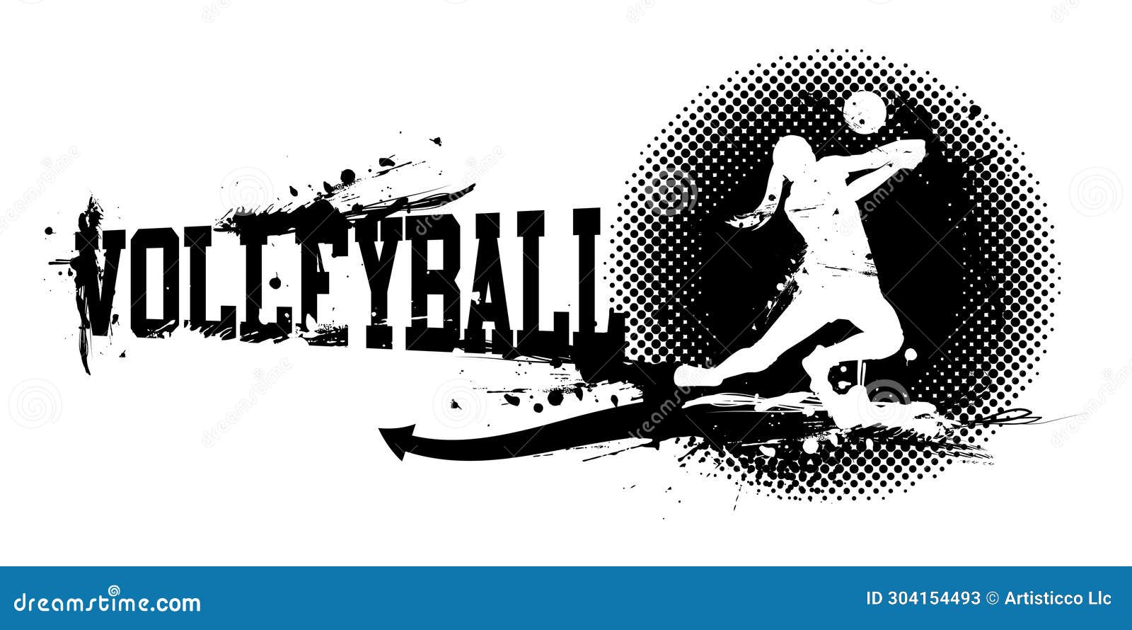 Women Volleyball Banner Vector Illustration Stock Vector - Illustration ...