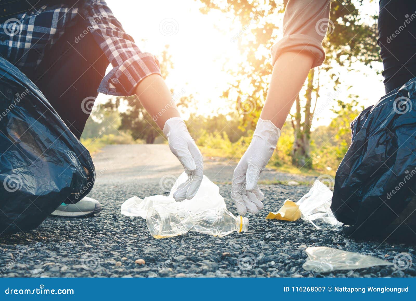 Women Volunteer Help Garbage Collection Charity. Stock Image - Image of ...