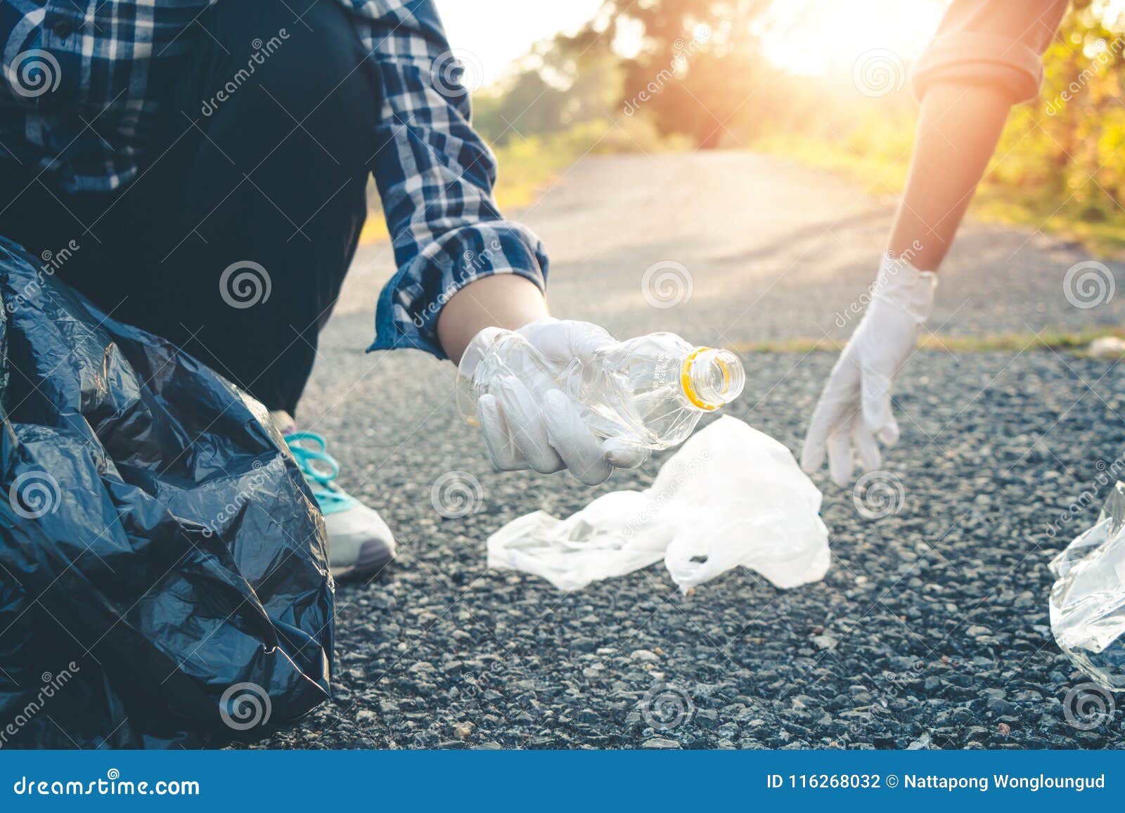 Women Volunteer Help Garbage Collection Charity. Stock Photo - Image of ...