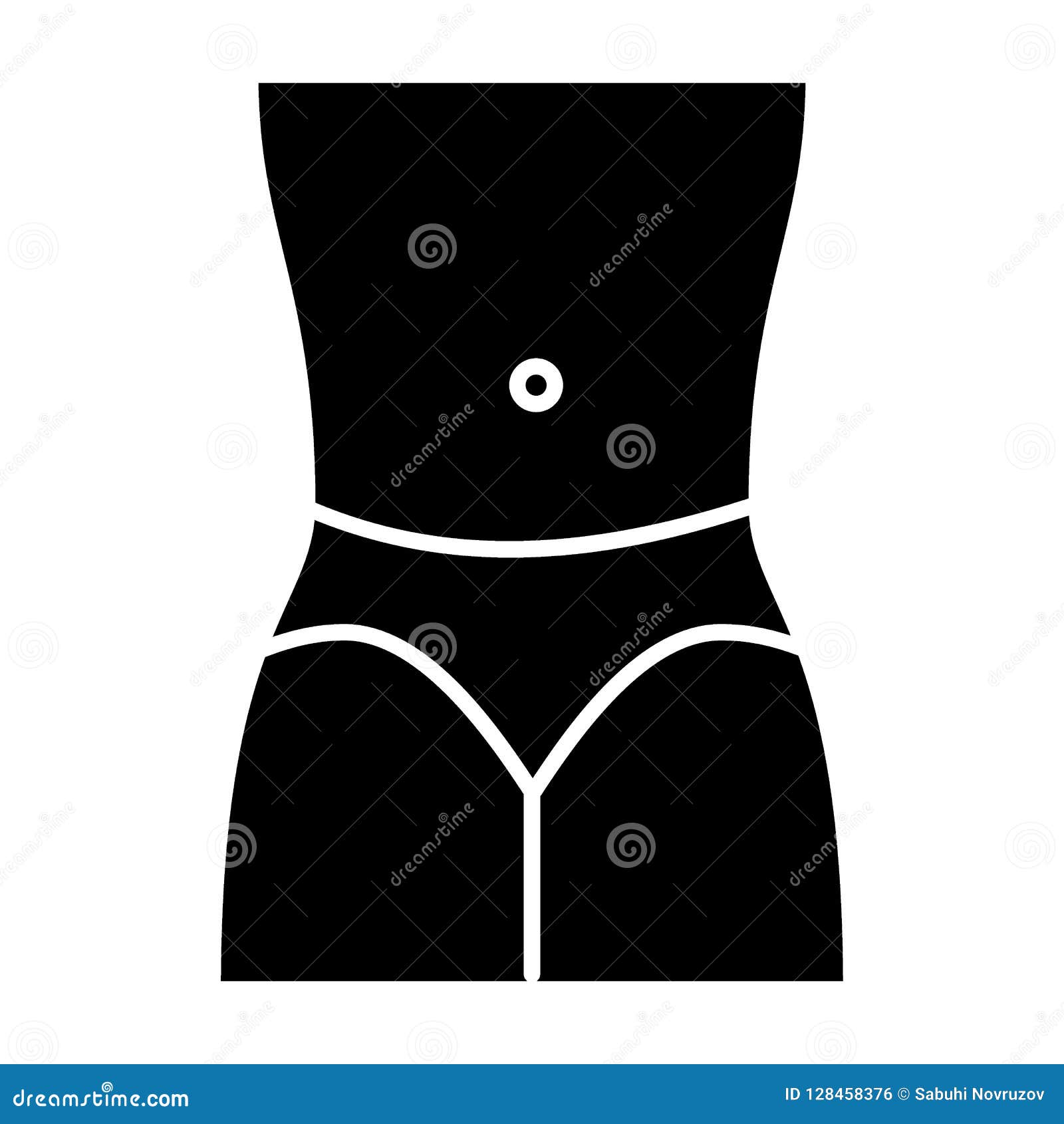 Women Waist Solid Icon Female In Panties Vector Illustration Isolated