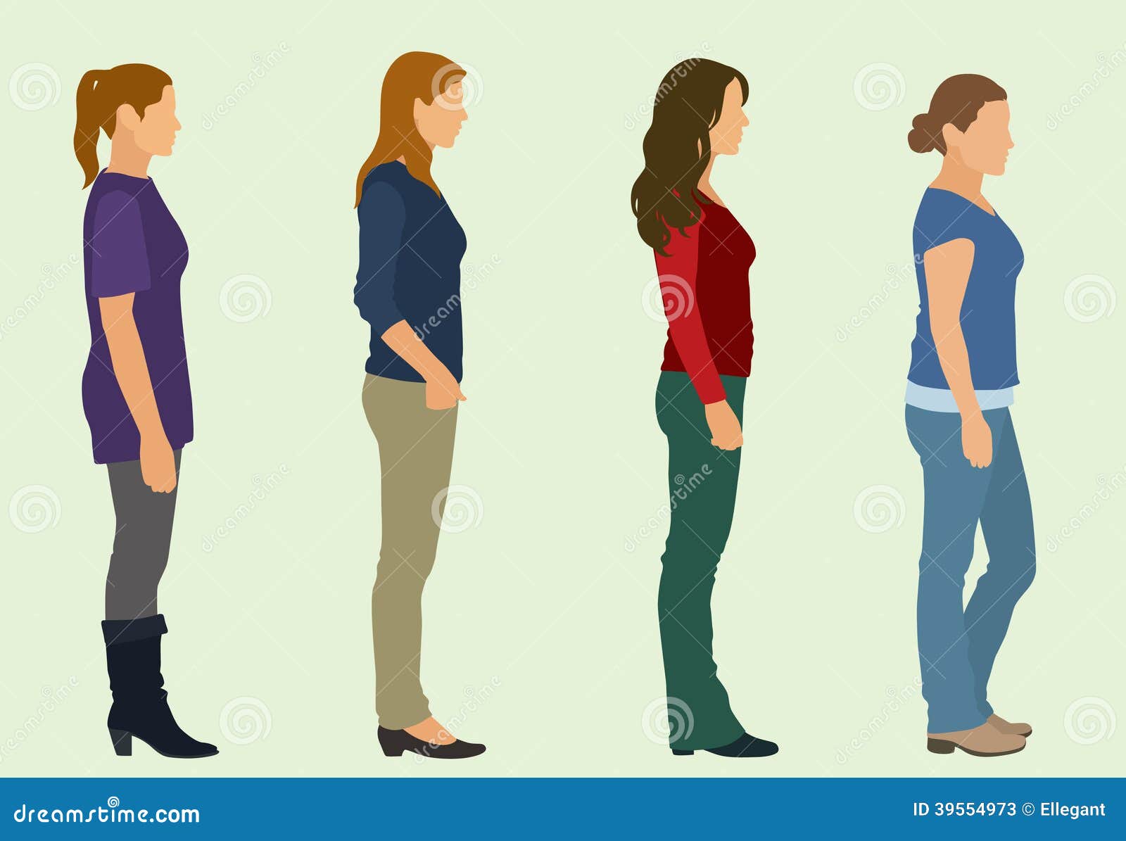 Women Waiting In Line Stock Vector Image 39554973 8801