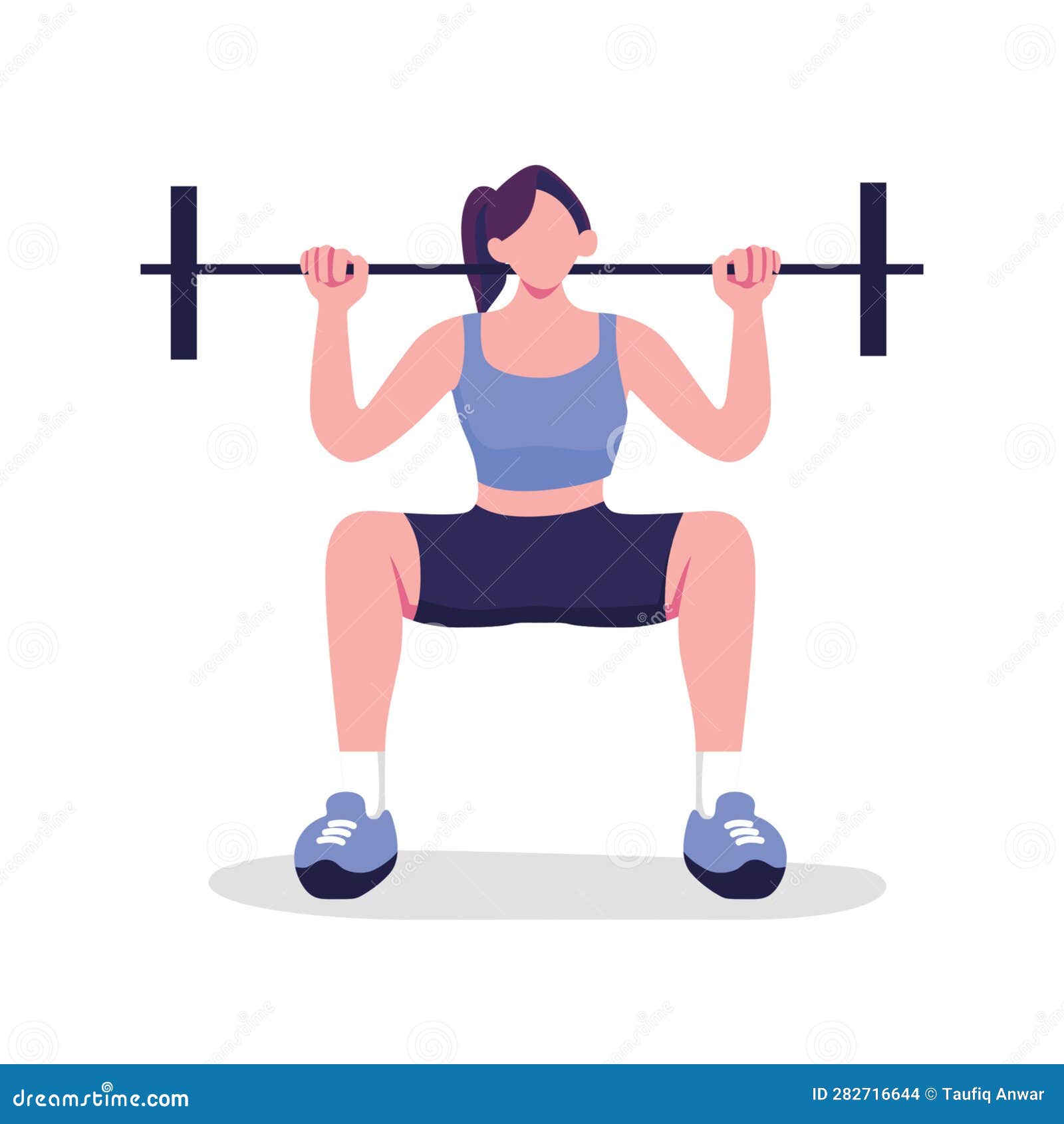Women Work Out on Gym Lat Graphic Vector Flat Illustrations Design ...