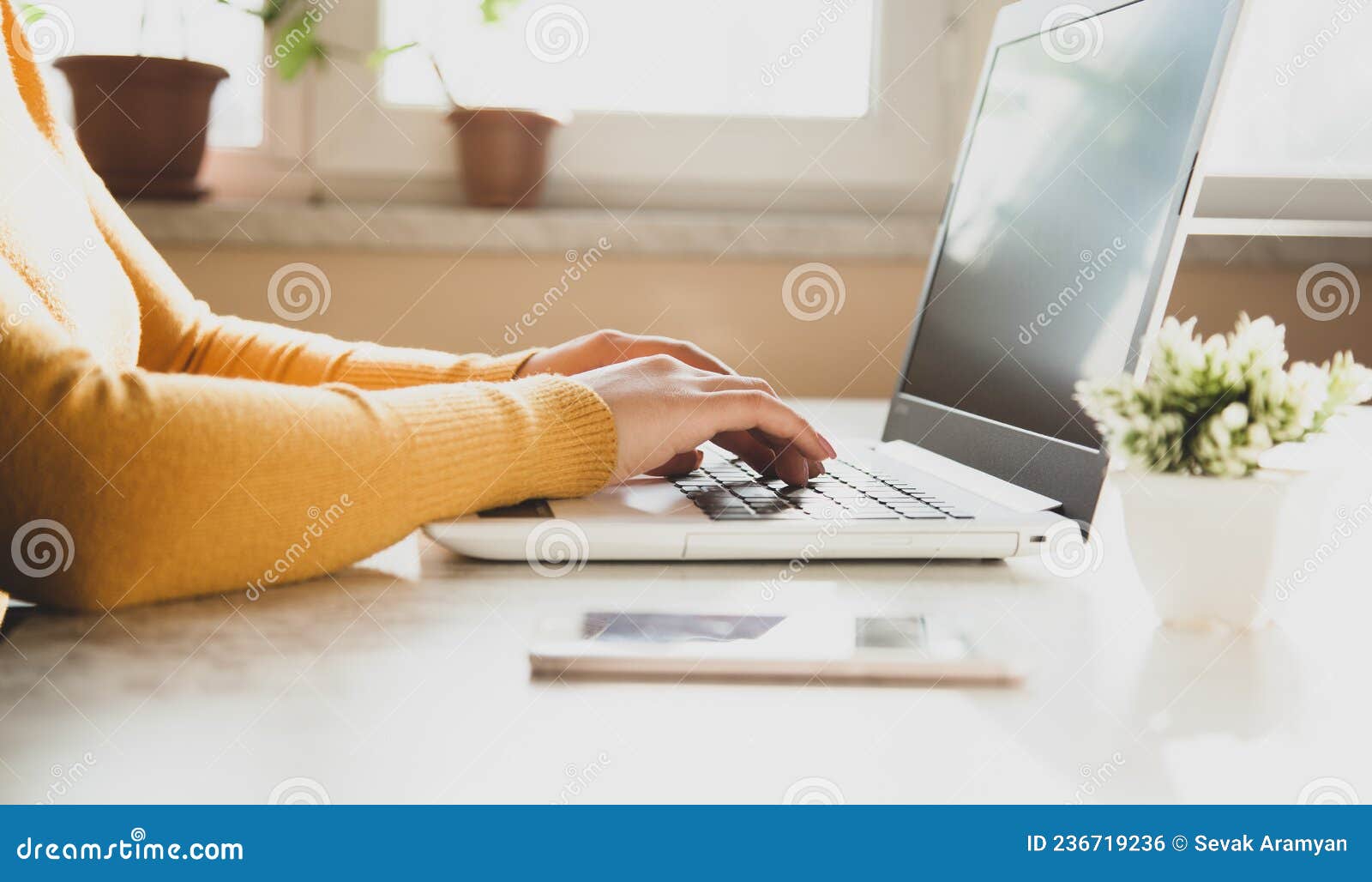 Women Working in Computer on the Desk. Stock Photo - Image of worker ...