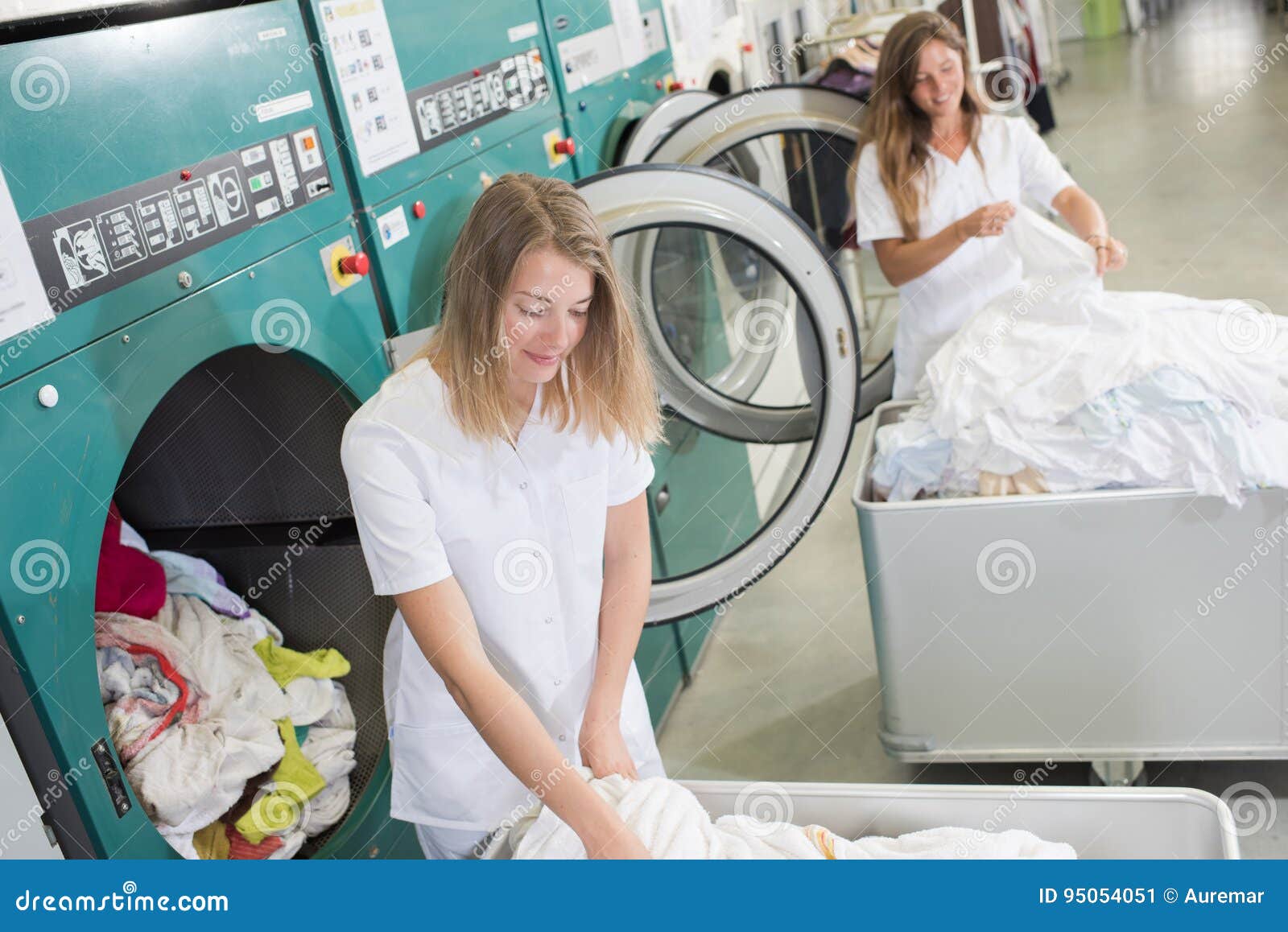Women Working at Industrial Laundry Stock Image - Image of domestic ...