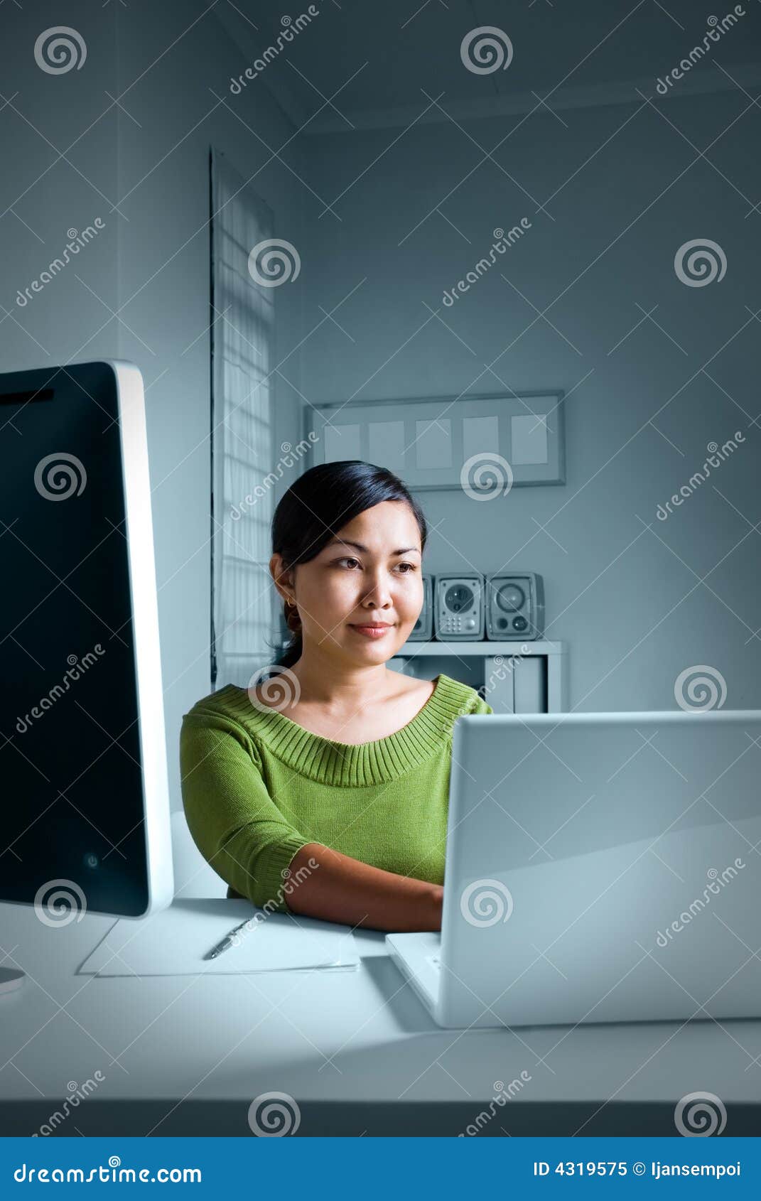 Women working late night stock image. Image of office - 4319575