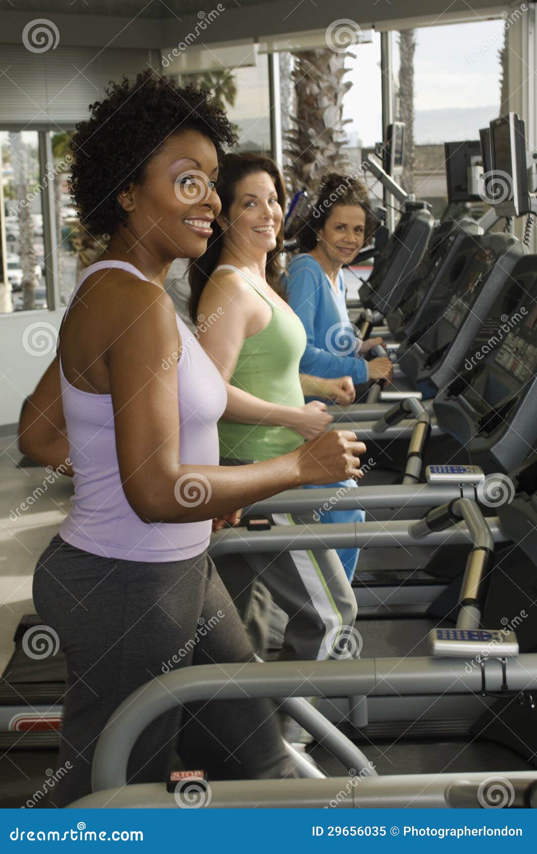 Women Working Out on Treadmill Stock Image - Image of latin, senior ...