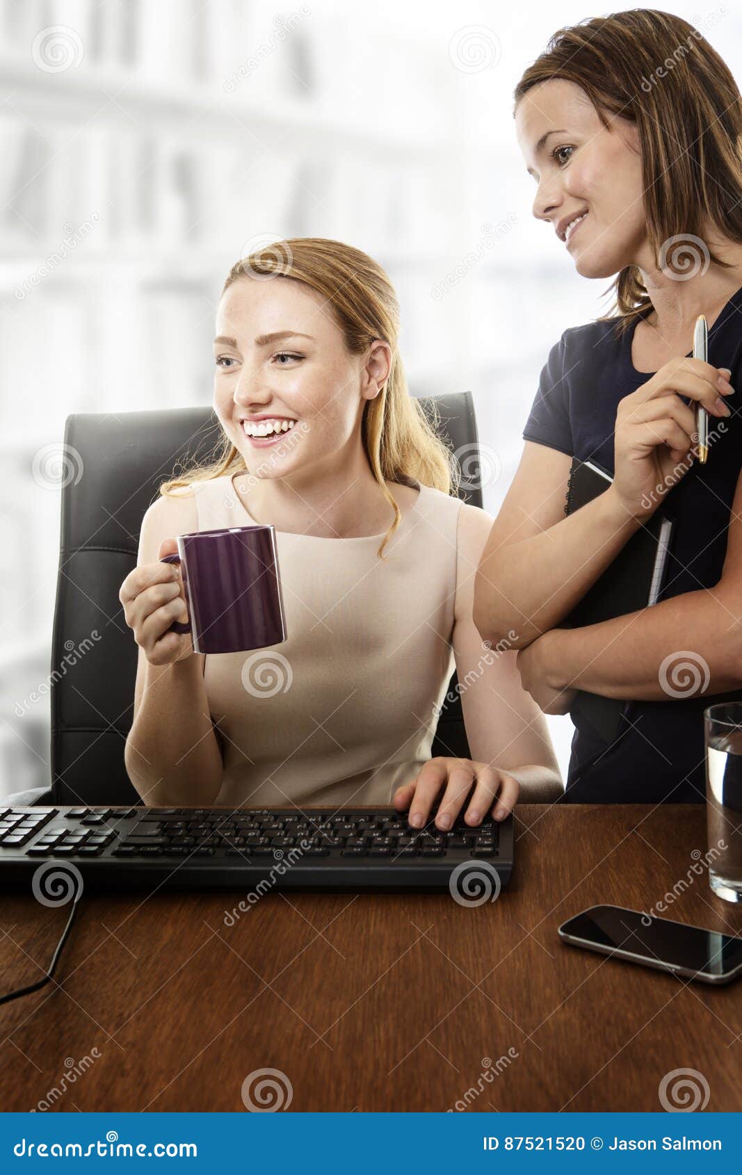 Women working together stock photo. Image of happiness - 87521520