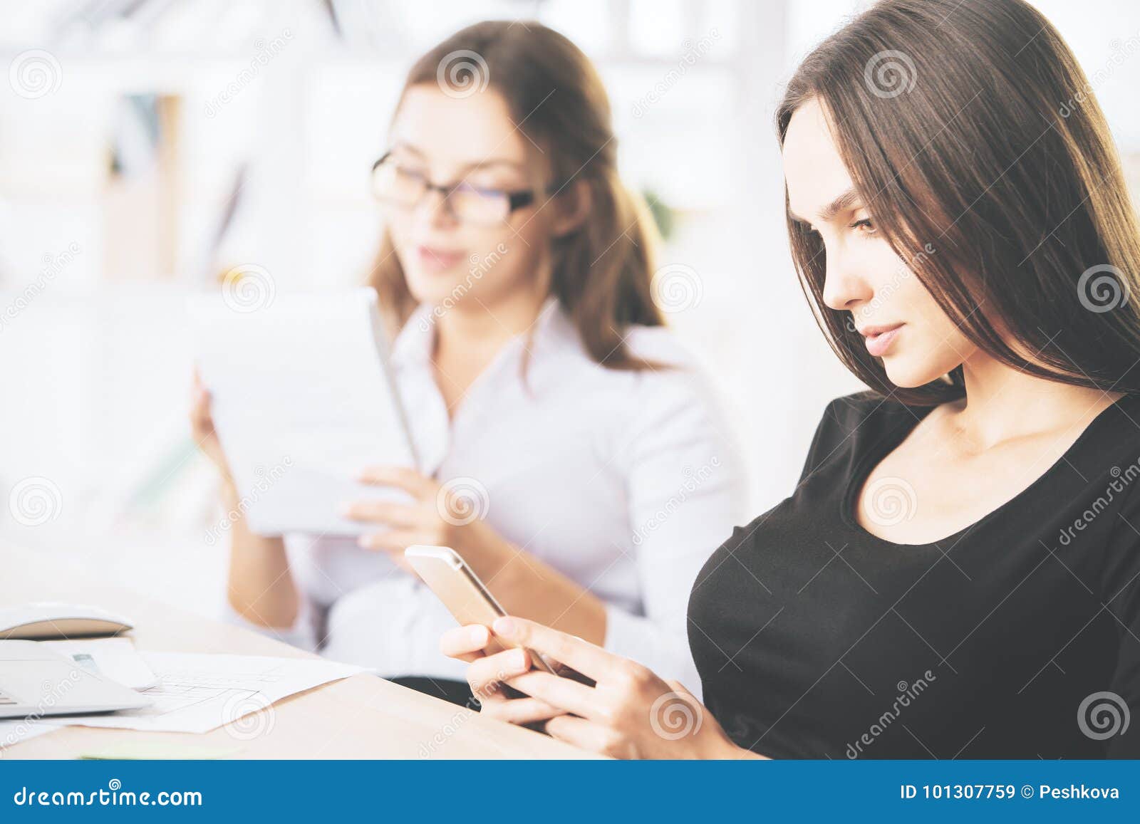 Women at workplace stock image. Image of beautiful, face - 101307759