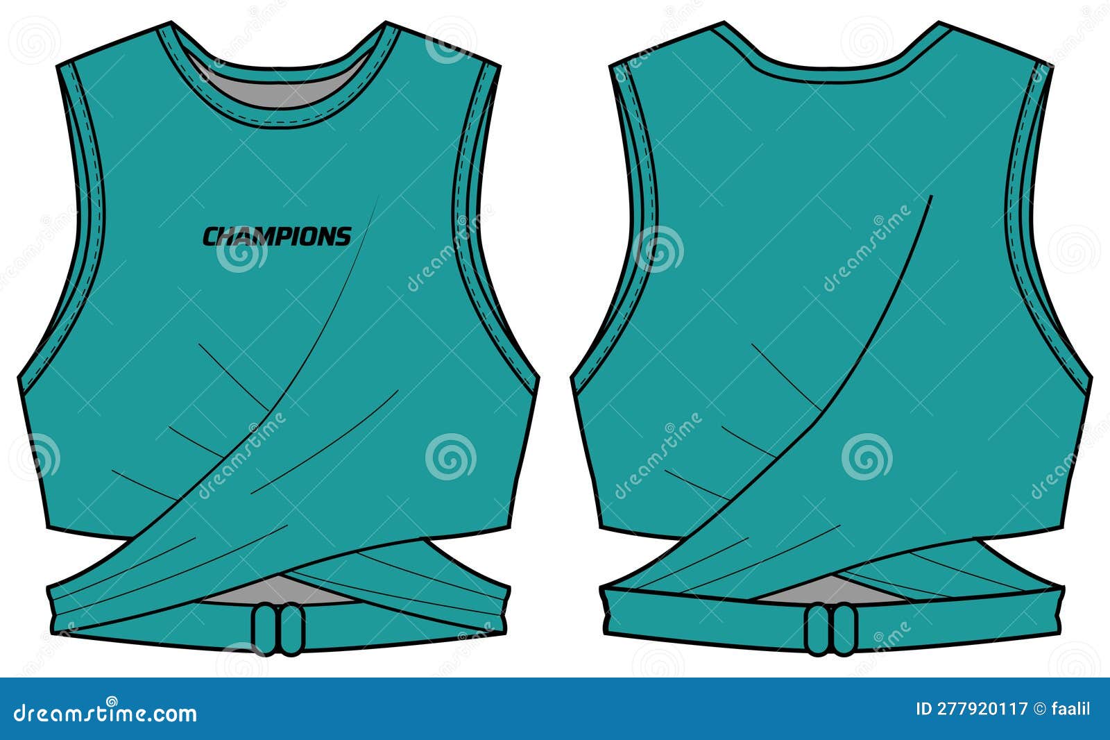 Women Wrap Around Sports Bra Top Active Sports Jersey Design Flat