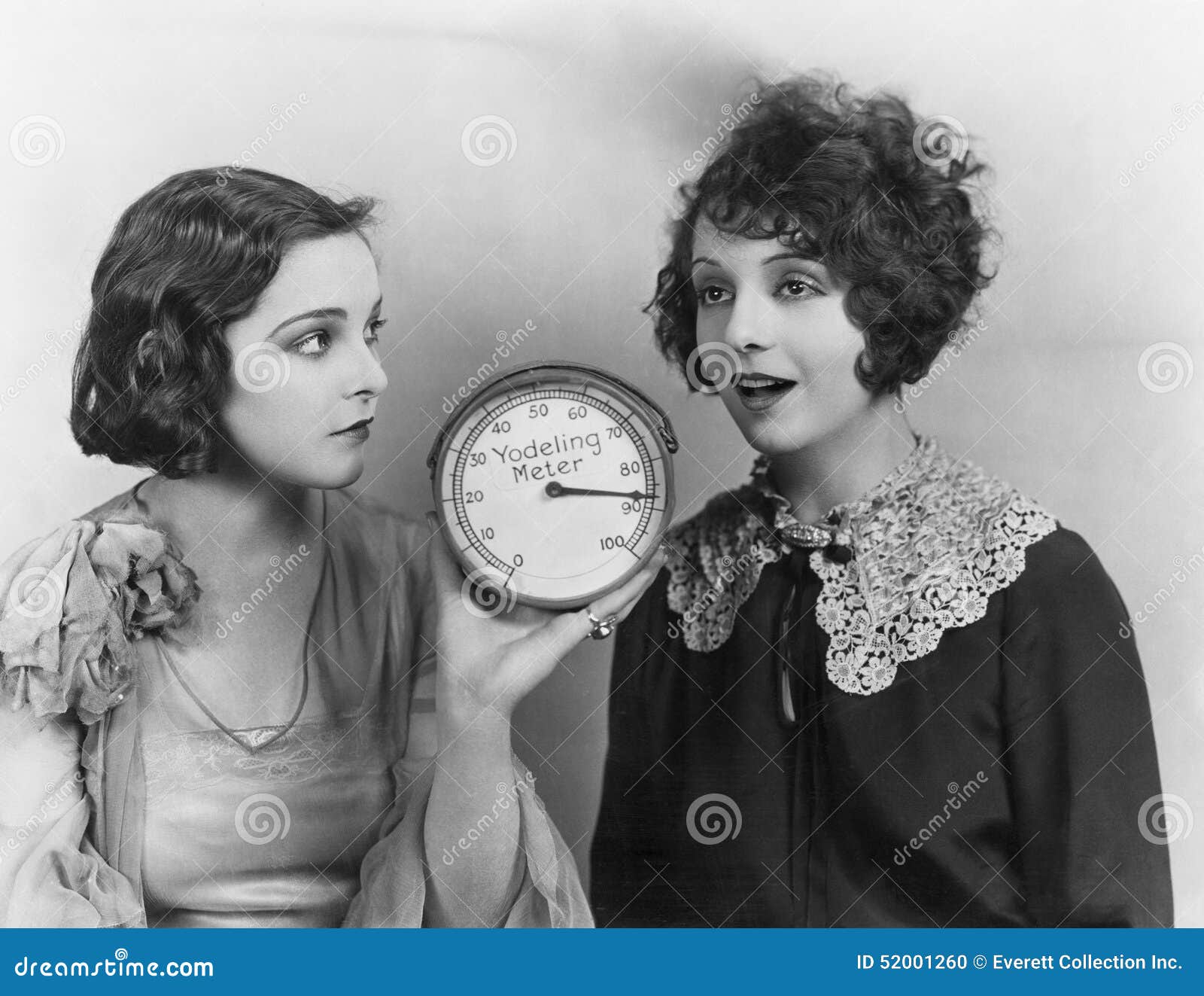 Women Yodeling With Yodeling Meter Stock Photo - Image: 52001260