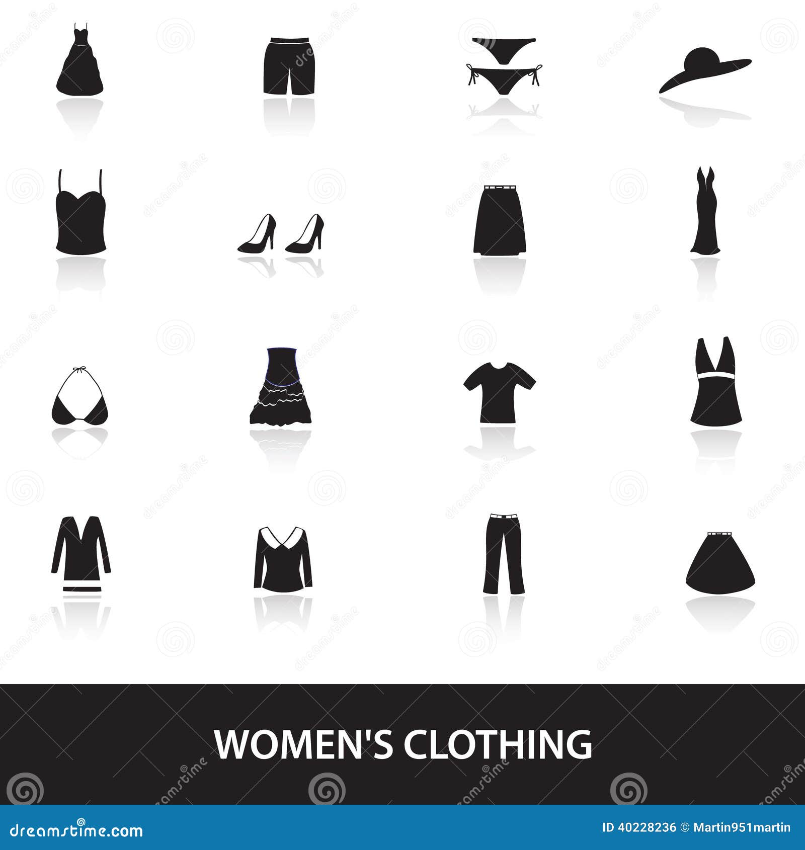 Womens Clothing Icons Eps10 Stock Vector - Illustration of outfit ...