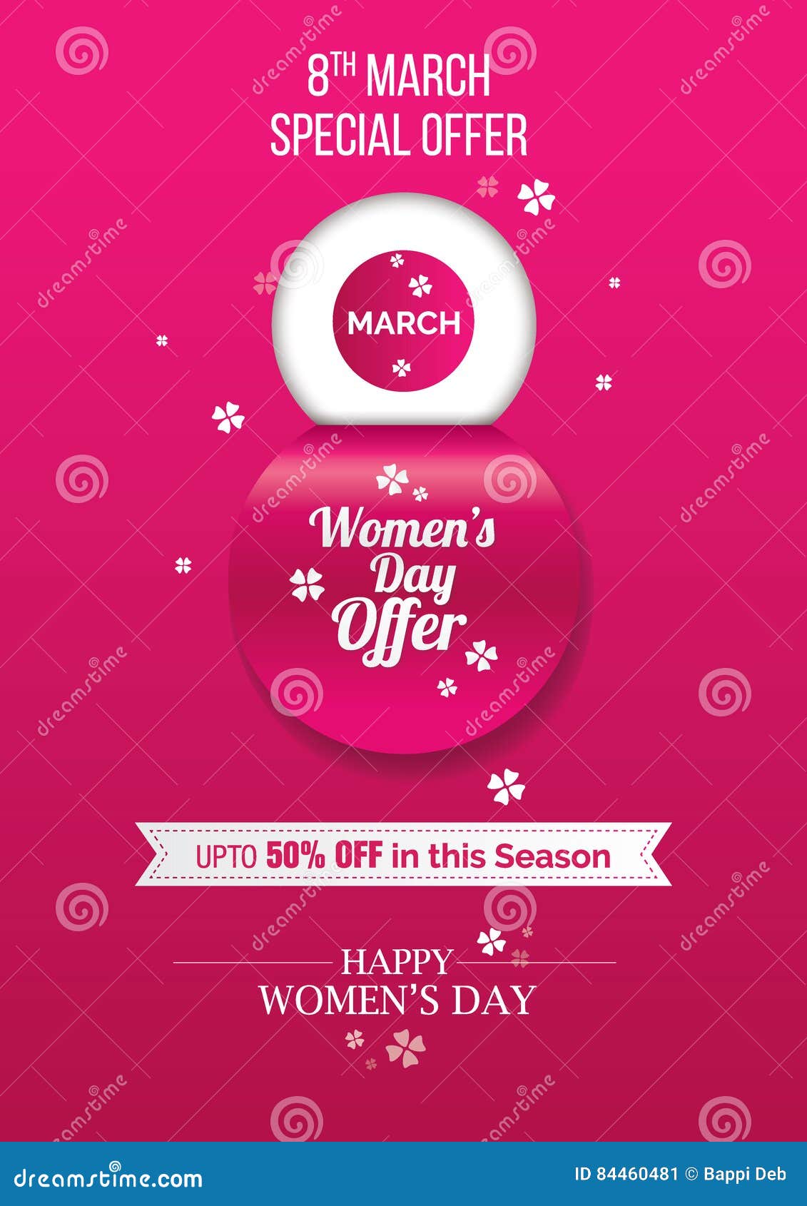 Womens Day Offer Template stock vector. Illustration of design - 84460481