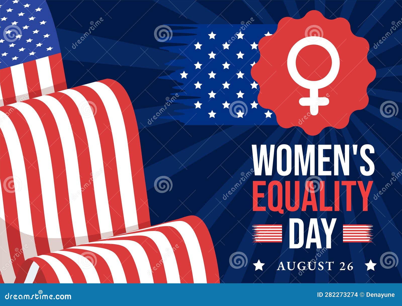 Womens Equality Day In United States Vector Illustration On August 26