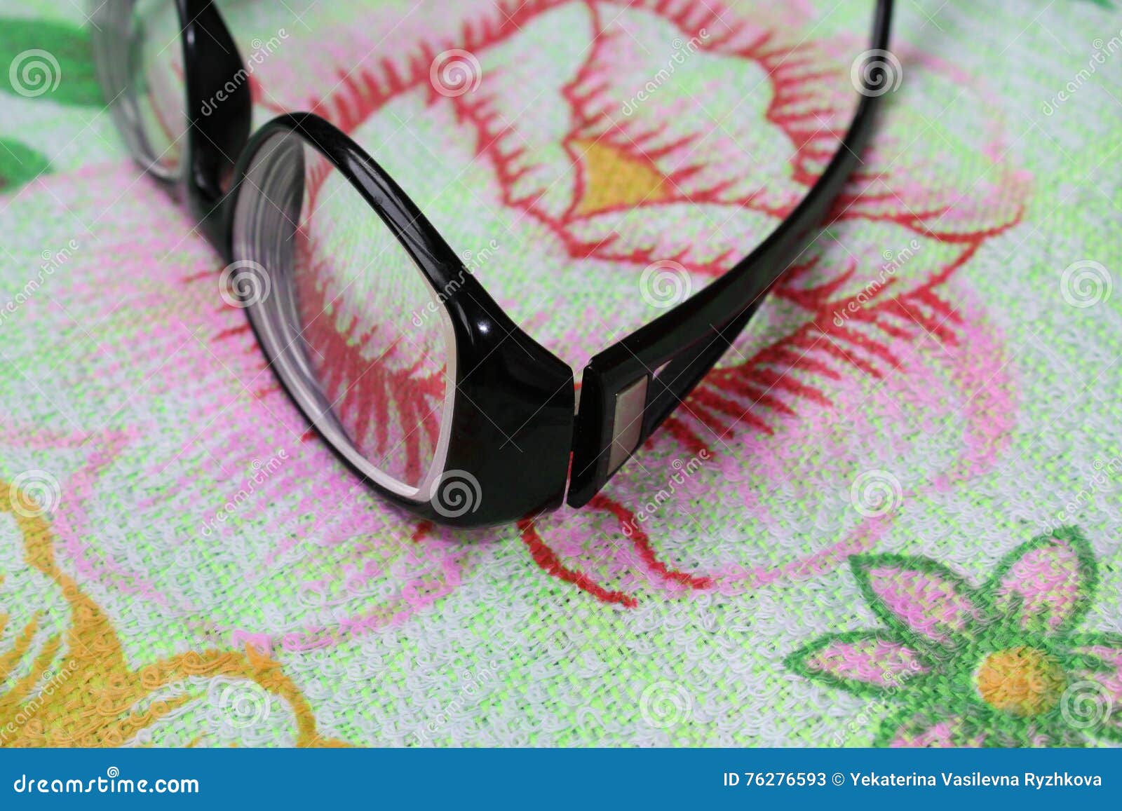 Womens Glasses for Poor Vision in Black Frame Stock Image - Image of ...
