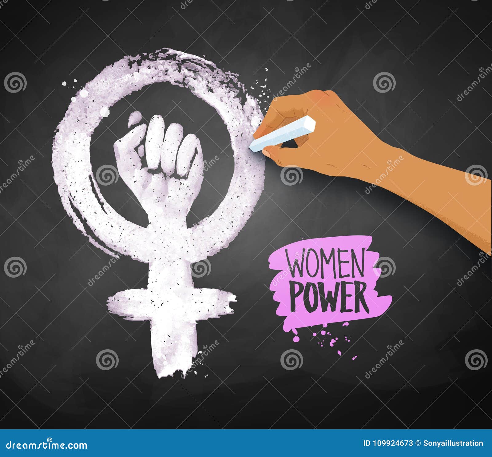 Feminism Protest Symbol White Female First Women Rights Symbol Of