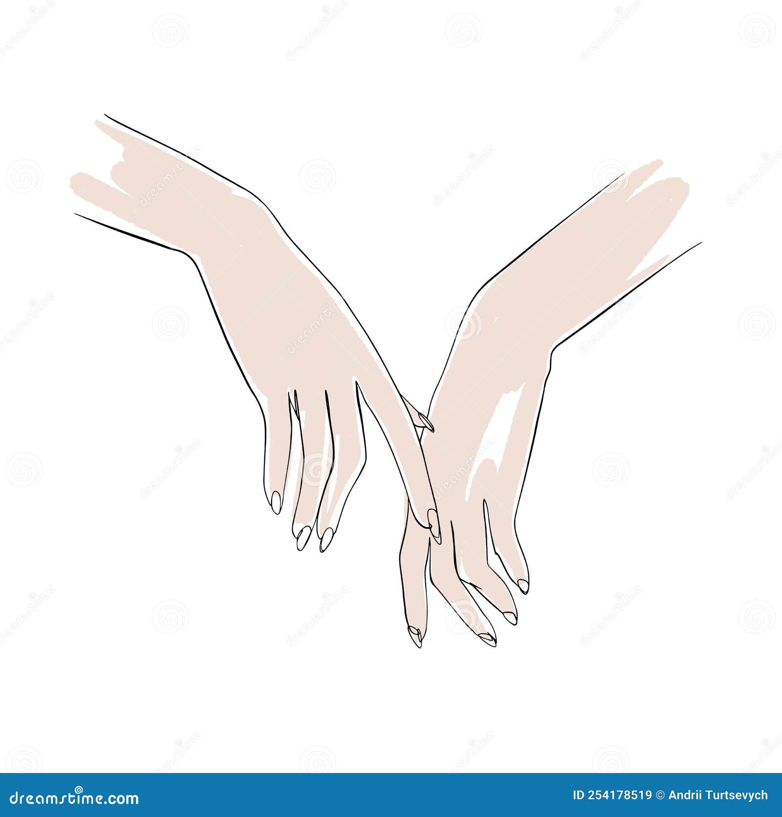 Womens Hands Relaxed, Drawing, Minimalist Lines Stock Vector ...