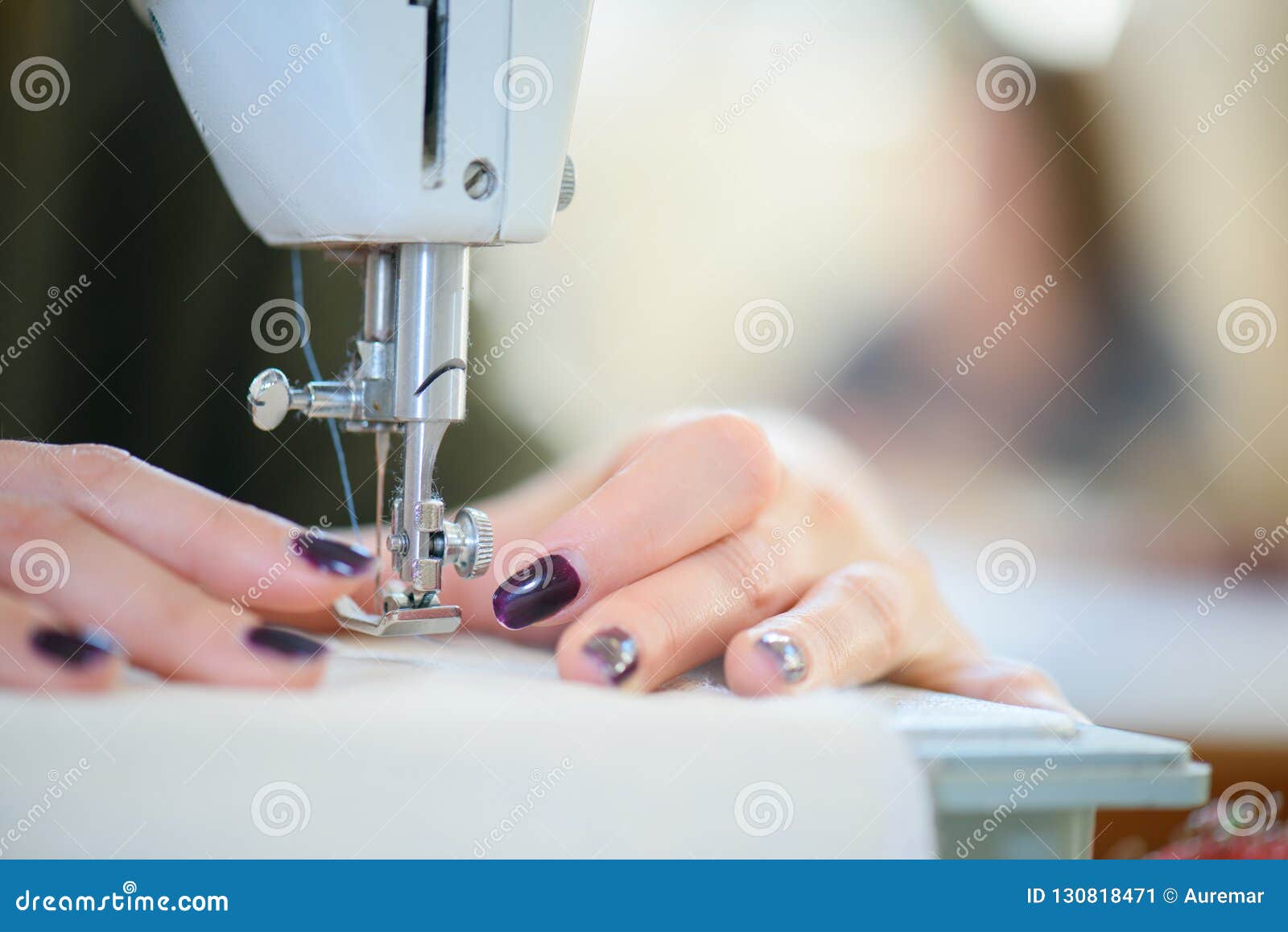 Womens Hands with Sewing Machine Stock Image - Image of machines, work ...