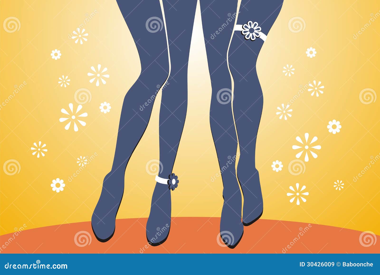 Womens Legs on Floral Background Vector Illustration Stock Vector ...