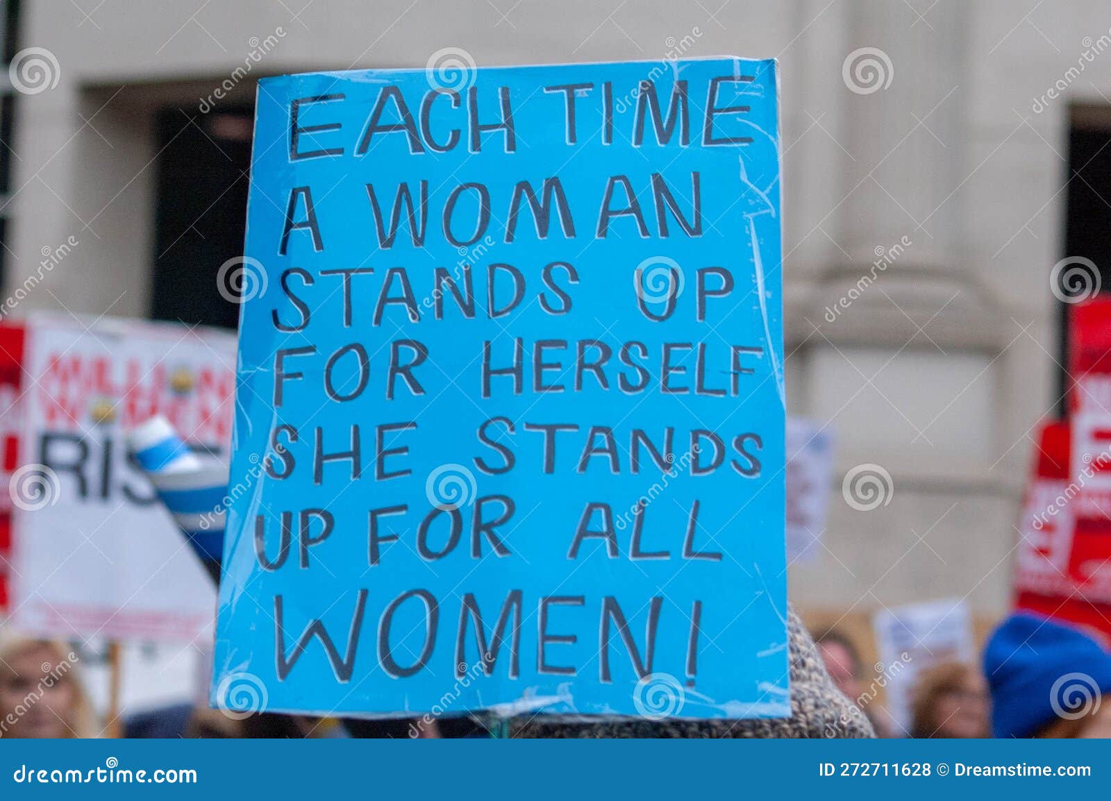 Womens Rights Placard at a Protest Stock Photo - Image of message ...
