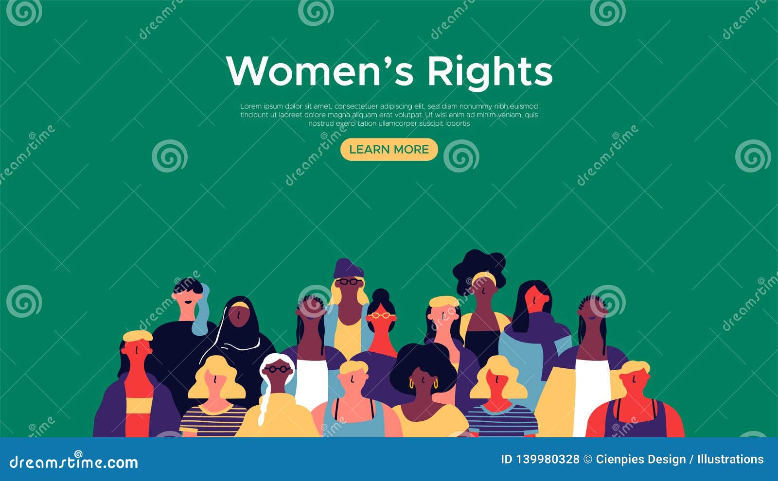 Womens Rights Are Human Rights Vector Illustration Print For T Shirts