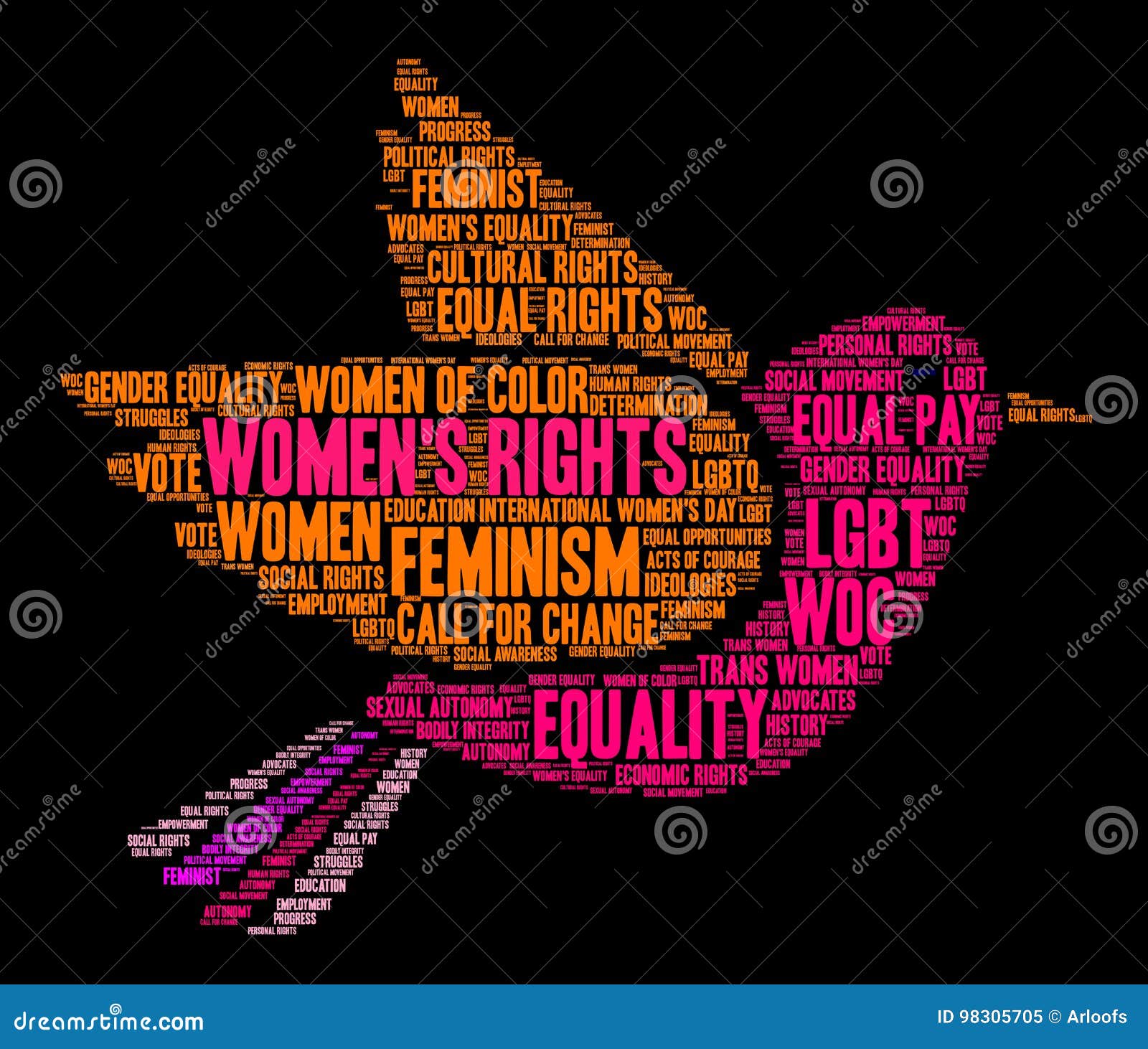 Womens Rights Are Human Rights Vector Illustration Print For T Shirts