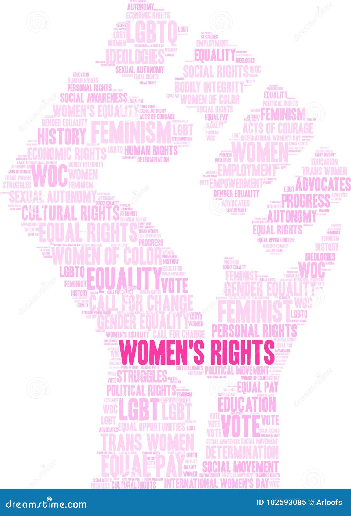 Womens Rights Word Cloud stock illustration. Illustration of feminism ...