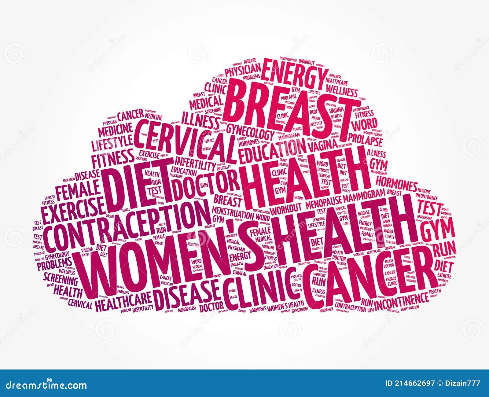 Womens Salud Palabra Nube Collage Concepto Médico Fondo Imagen De