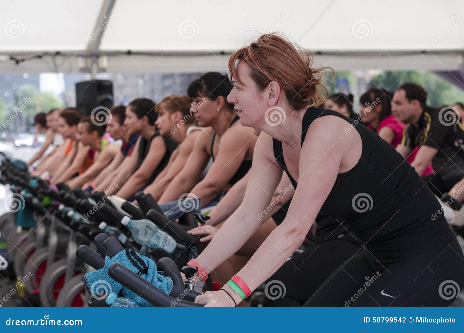 Womens at spinning class editorial photography. Image of aerobic - 50799542