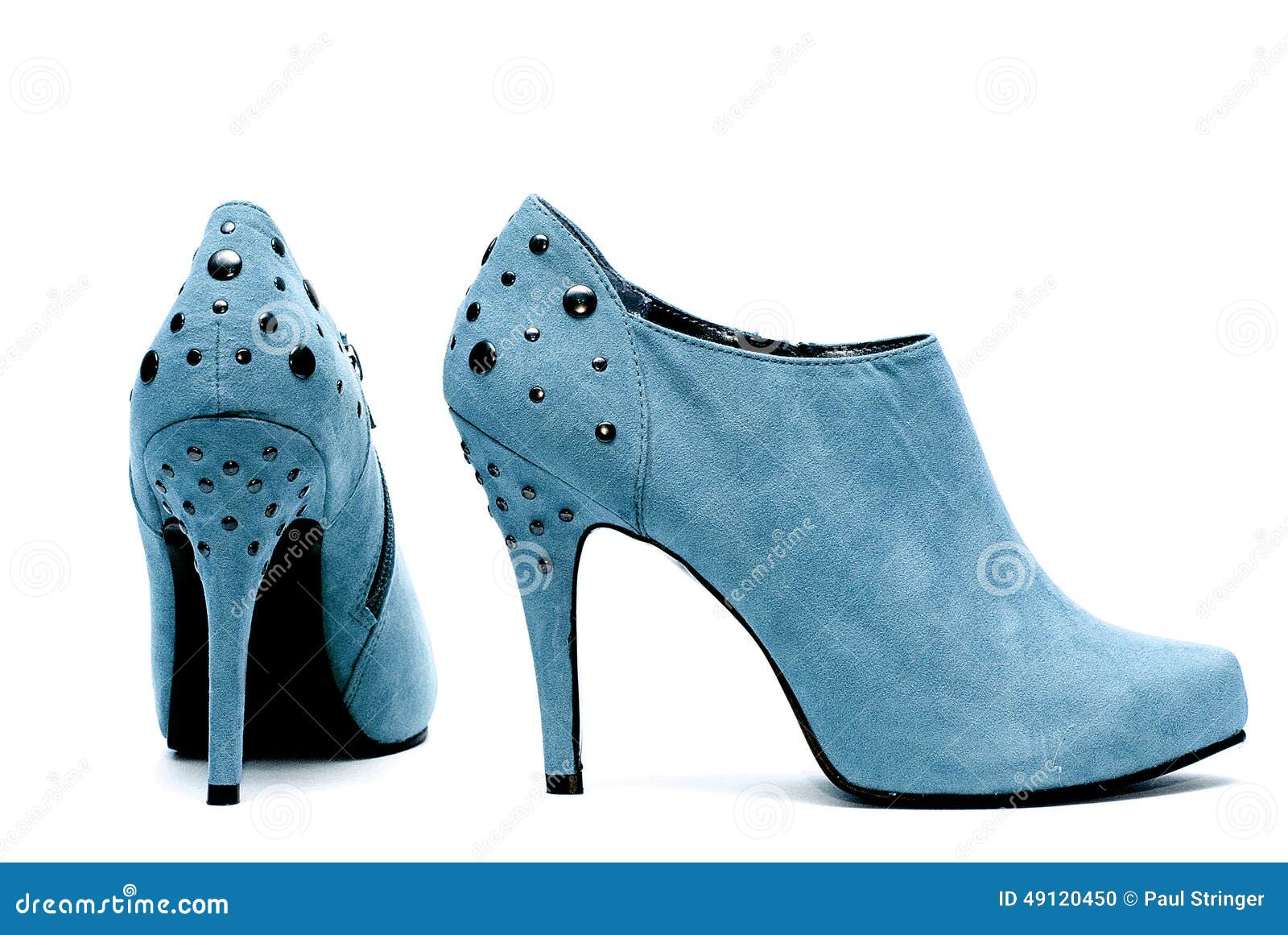Womens Studded High Heels on White Background Stock Photo - Image of ...