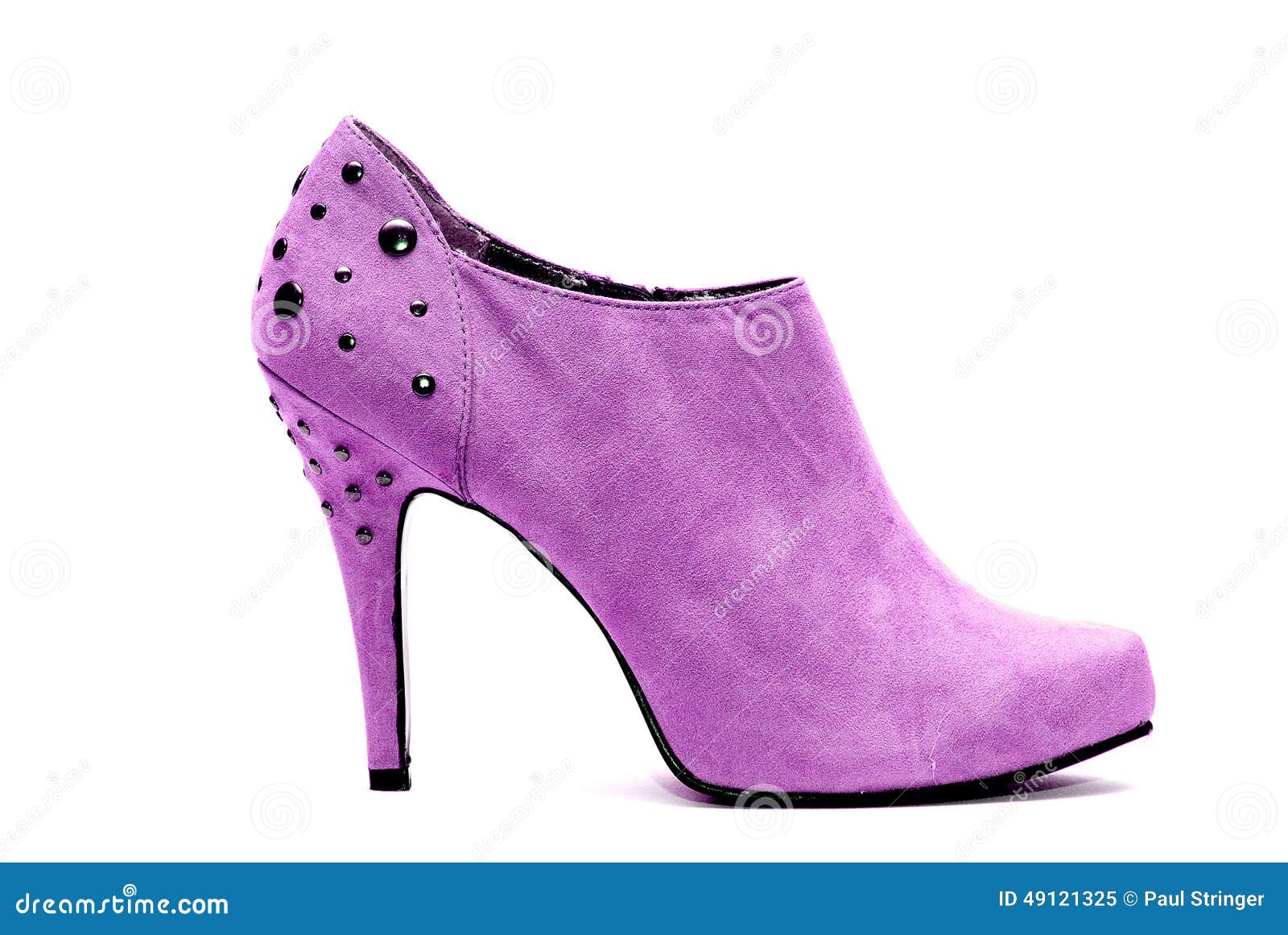 Womens Studded High Heels on White Background Stock Image - Image of ...