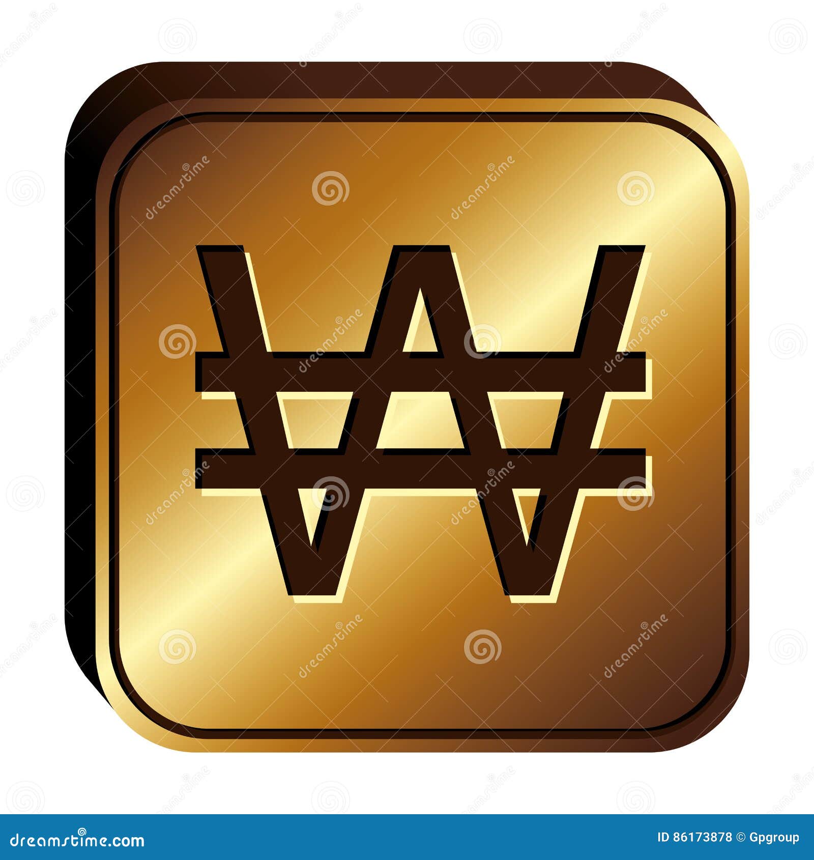 Won currency symbol icon stock illustration. Illustration of bank ...